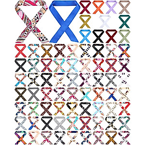 Vabean 90 Pcs Handbag Scarf Head Hair Neckerchief Handle Ribbon Scarf Satin Purse Scarf for Women Decoration Gifts