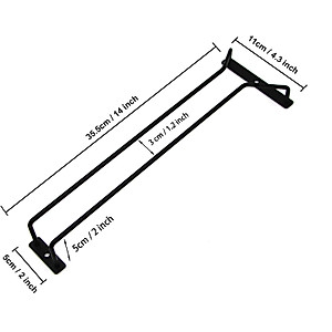 RedDreamer 14-Inch Black Wine Glass Rack, Under Cabinet Wine Glass Holder Stainless Steel Stemware Rack - Hanging Stemware Holder for Cabinet Kitchen Bar, Set of 4