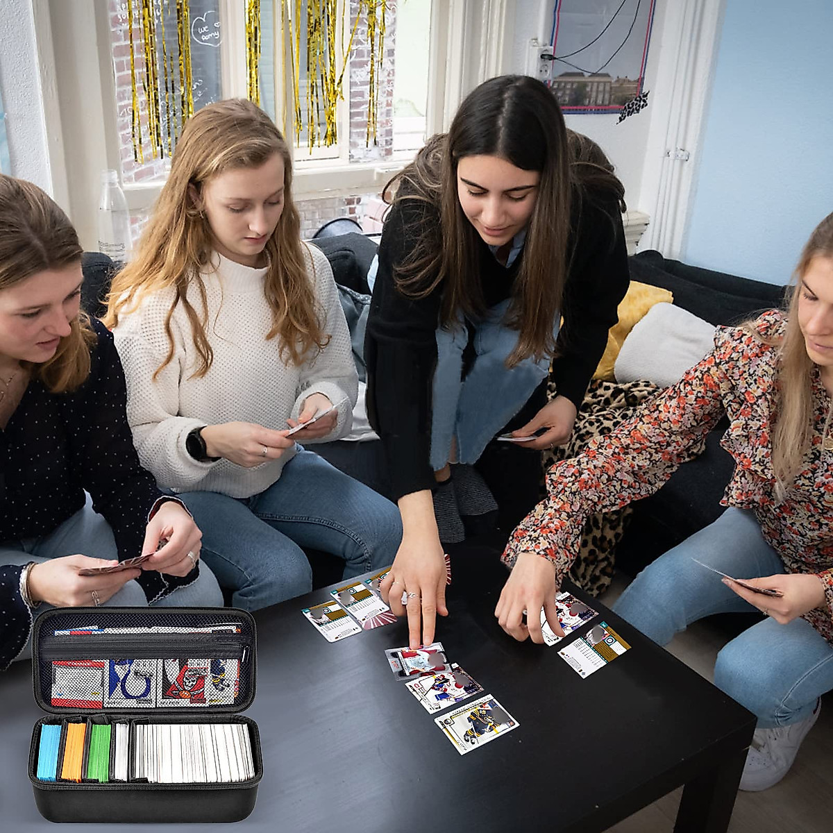 900+ Card Game Case Holder for Cards Against Humanity/for Magic The Gathering Board & Expansions/for CAH/for MTG/for Deck Box/for Yugioh/Football/Topps Sports Card/for Kids Against Maturity (Black)