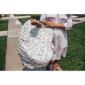Baby Car Seat Cover Canopy and Nursing Cover Multi-Use Stretchy 5 in 1 Gift "Alta" by Copper Pearl