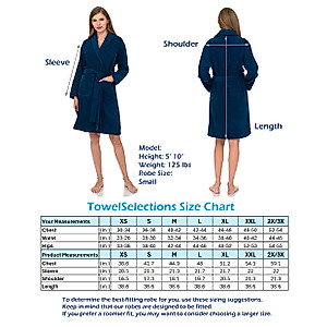 TowelSelections Women’s Robe, 100% Cotton Short Terry Shawl Bathrobe Medium Beach Green