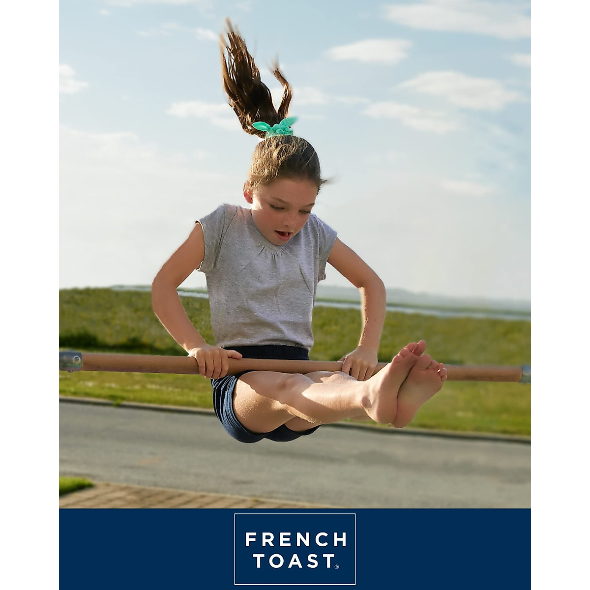 French Toast Girls Biker Shorts - 3 Pack Under Shorts for Uniforms, Skirts, Dresses - Dance Cartwheel Shorts for Girls (4-16), Size 10-12, Black/White/Navy