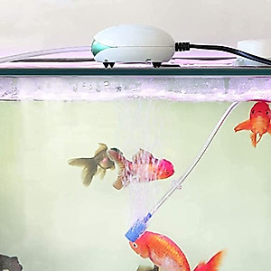 boxtech Aquarium Air Pump,Oxygen Fish Air Pump with Adjustable Air Valve, Fish Tank Air Pump with Accessories Tube, Bubble Stone and Check Valve, Fish Tank Aerator Kit