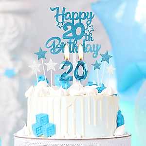 iNINGER 3rd Happy Birthday Candles Cake Toppers,Blue Number 3 Candle for Cake,Cake Candles for 3rd Birthday Decorations,Star Cake Toppers for Boys Girls Birthday Party 3rd Wedding Anniversary