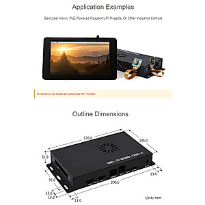 Waveshare Metal Box (A) Designed for Official Raspberry Pi Compute Module 4 IO Board Comes with Cooling Fan Mini Computer Chassis Robust and Dust-Proof Nice Looking