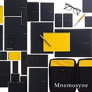 Maruman MNEMOSYNE Notebook 8.27 x 5.83 Inches (A5), 7mm ruled 24-line, 80 Sheets (N195A), Black