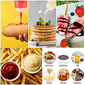 24 Pcs 8 oz Plastic Condiment Squeeze Bottles Squeeze Leak Proof Multipurpose Squirt Bottles with Twist Top Cap for Sauces Ketchup BBQ Syrup Dressings Paint Grilling Crafts Olive Oil Arts, Clear