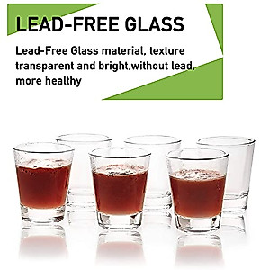 Aoeoe 30 Pack Heavy Base Shot Glass Set, 1.5 oz Whiskey Shot Glasses, Clear Shot Glasses Bulk, Small Shot Glasses, Round Espresso Shot Glass, Glass Cups for Vodka, Whiskey, Tequila, Espresso, Liquor