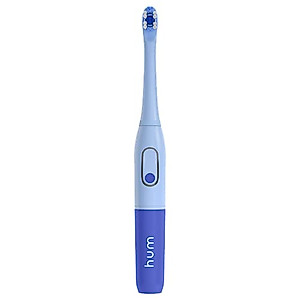 hum by Colgate Smart Battery Toothbrush Kit, Sonic Toothbrush with Travel Case (Blue)