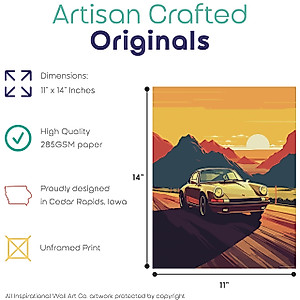 Inspirational Wall Art Co. - Innovation | 2023 Porsche 911 - Car Posters for Boys Room - Car Wall Decor - Car Room Decor - Car Posters for Men | 11x14 Inches Unframed