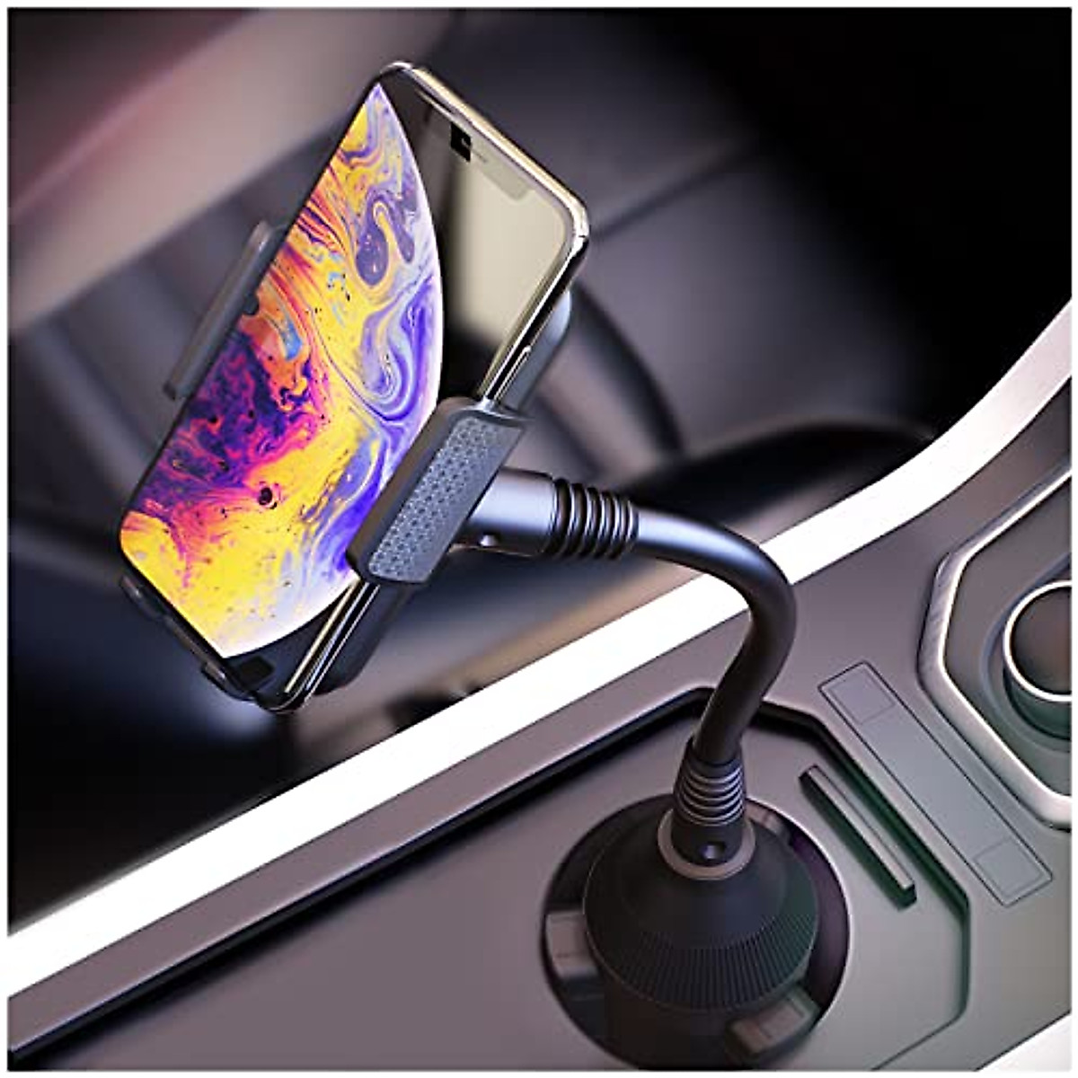 Bestrix Cup Phone Holder for Car, Cup Holder Phone Mount, Phone Holder for Car Universal for iPhone 11 Pro Xs XS MAX XR X 8 7 6s Plus SE, Galaxy S10 5G S10 S10E S9, LG, Pixel, HTC and All Smartphones
