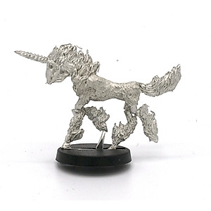 Stonehaven Miniatures Flaming Undead Unicorn Figure (for 28mm Scale Table Top War Games) - Made in USA