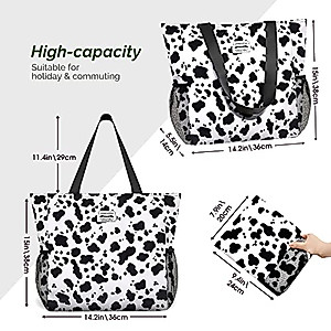 buringer HOMESPON Large Reusable Grocery Shopping Tote Bag Travel Beach Bag for Women Waterproof Bag Tote Bag with Zipper and Pockets for Vacation Gym Hiking