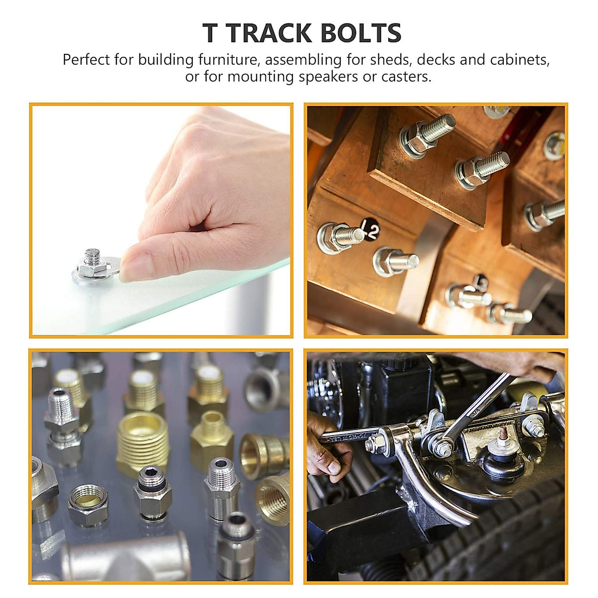 DOITOOL 10pcs T-Bolt Jig Bolts Stainless Steel Sliding Screw Stainless Steel t Bolt Sliding Screw Bolt Stainless Steel Drop-in Stud T Track Accessories T Slot Drop-in Stud Sliding Bolt