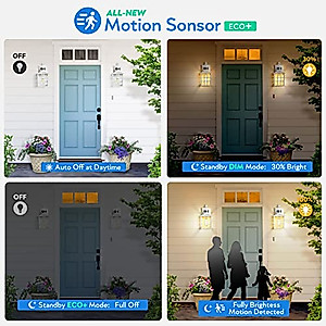 VIANIS Motion Sensor Outdoor Lights, White Dusk to Dawn Wall Lights, Exterior Light Fixture, Anti-Rust 100% Aluminum Outdoor Wall Lantern Wired for Garage Patio, Front Porch Light