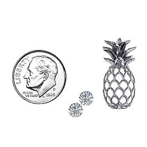 TSD Sterling Silver Pineapple Cage Necklace with Personalized Birthstones by JEWLR