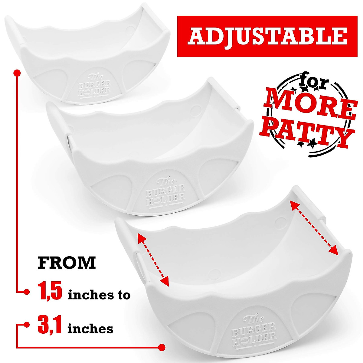 Original Burger Holder - Hygienic Reusable Hamburger Bun Shell - Eco Friendly Mess-Free Alternative to Wax Paper, Aluminum Foil, Tin Foil Sheets - Perfect for Sloppy Joes - BPA-Free & Dishwasher Safe