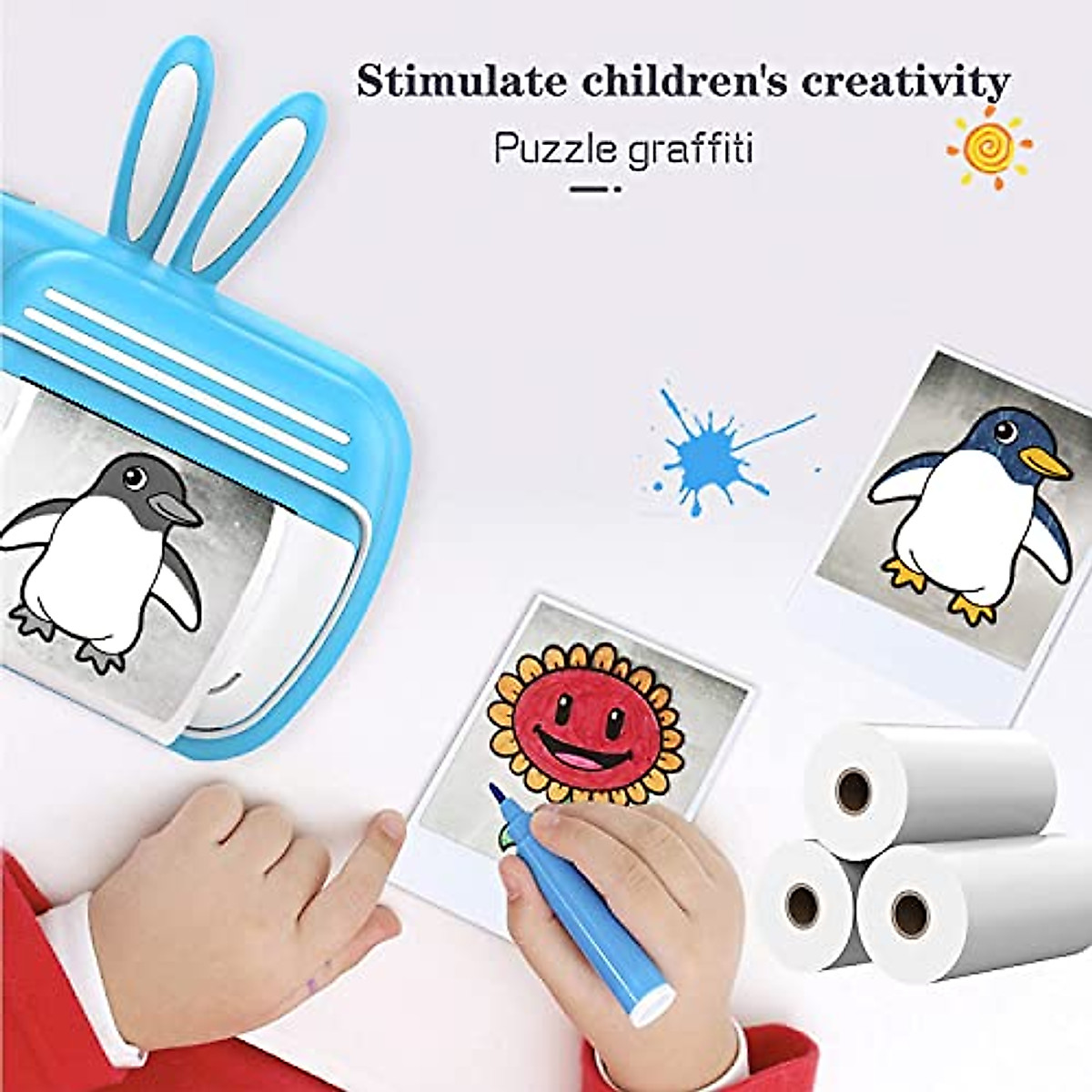 9 Rolls Kids Instant Camera Refill Print Paper- Photo Printer Thermal Paper Rolls Instant Print Camera Refill Paper for Kid's Instant Camera Favors Supplies