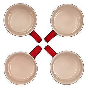 Le Creuset Stoneware Set of 4 Mugs, 14 oz. each, Cerise