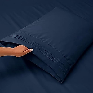KAYLEN HOME 1800 TC Deep Pocket Full Size Sheets Set up to 16" - Hotel Luxury Extra Soft Brushed Microfiber 4 PC Bed Sheet Set, Mariner Blue
