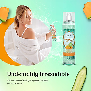 Cucumber Melon Fine Fragrance Body, Womens Perfume Fragrance Body Mist & Sprays, Women's Refreshing Scented Gifts & Presents 8 oz Fine Mist Spray Bottle