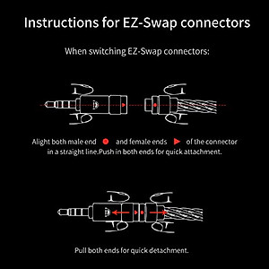 okcsc 16 Core IEM Cable MMCX Upgraded Cable with Detachable 2.5/3.5/4.4mm Adapter Silver Plated Replacement Cable Earphone Cord for Shure SE215,SE315,AONIC3,AONIC4,for DITA Project 71 MMCX Cable