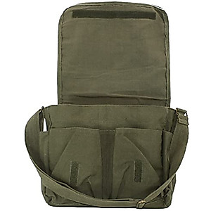 ARMYU Olive Green Original Heavyweight Classic Military Messenger Bag + Pin