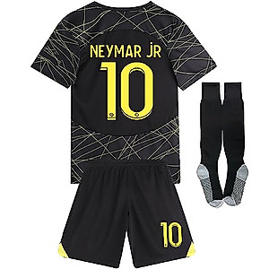Casmyd Paris Soccer Jerseys for Boys Kids Me-ssii Hom/Awy Football Jersey Kit Youth Sports Team T-shirt&Shorts Soccer Uniform