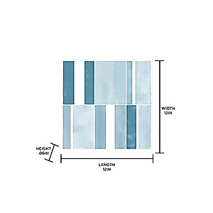 FloorPops FP3300 Azure Peel & Stick Floor Tiles, Blue