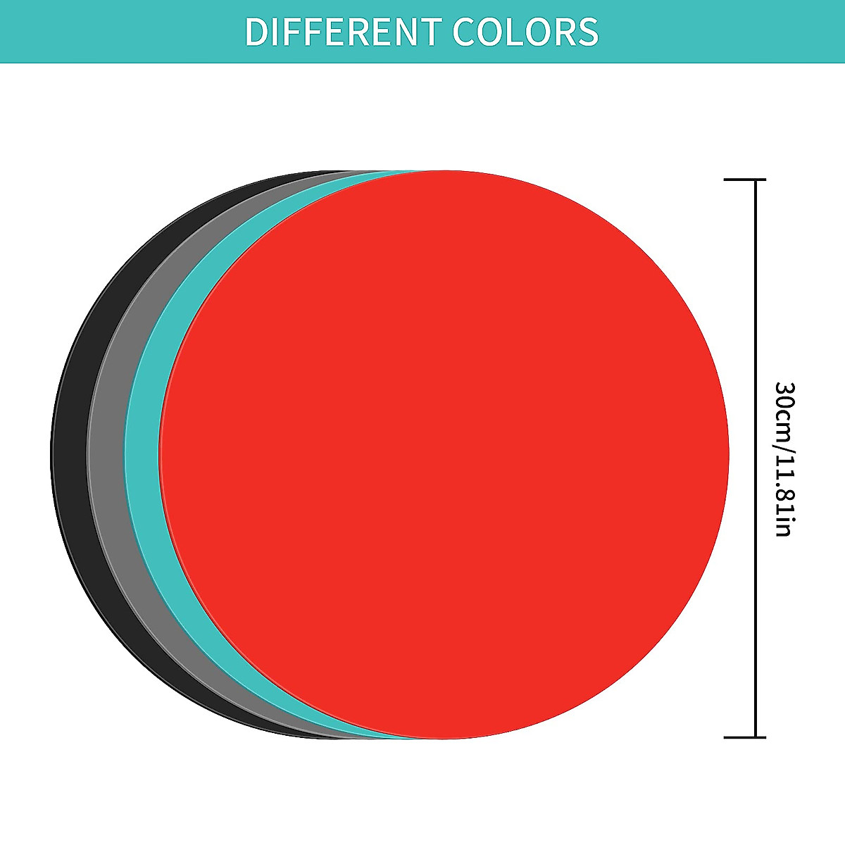 WIOR Silicone Microwave Mat, 4 PCs Round Non-Stick Heat Resistant Baking Mat Set, BPA-Free Multipurpose Turntable Oven Mat Hot Pad Pot Holder for Home Kitchen Restaurant Dining Table Trivet - 12 Inch