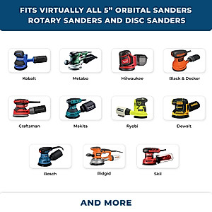 Benchmark Abrasives PSA Gold 5 Inch Self Adhesive Sanding Discs w/Aluminum Oxide Grains DA Sandpaper - 5 Inch Sanding Discs Roll - Surface Blending, Automotive, Orbital Sanders (100 Discs), 220 Grit