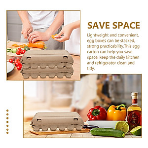 Angoily 6 Pack Empty Egg Cartons 24 Cell Pulp Fiber Egg Tray Holder Egg Storage Containers Strong Sturdy Egg Crate Cardboard Material for Family, Farm, Market, Camping, Picnic, Travel