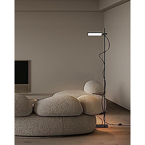 VISDANFO Modern Floor Lamp, 360 Degree Rotation Sky LED Floor lamp Office Lighting, Bright LED Standing Pole Light, Tall Lamps for Living Room,Bedroom,Reading,Study Room (Black)