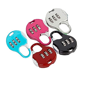 3-Digit Travel Combination Lock of Zinc Alloy,Small Safe Combination Padlock for Suitcase Luggage Briefcases Computer Bag Schoolbags Backpacks Locker Drawer Toolkit Cabinets, Color Locks,5 Pack