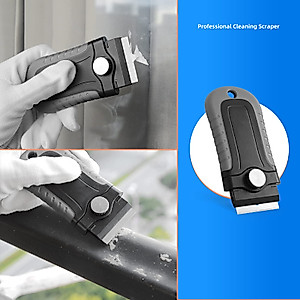 EHDIS Razor Blade Scraper, 1.5'' and 4'' Glass Scraper Tool, Floor Adhesive Remover Scraper with Metal Razor Blades, Paint Scraper Ideal for Cleaning Stove Top, Windows, Glass, Tiles, Wall, Labels