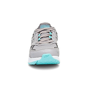 Skechers Women's Go Run Consistent Sneaker, Gray/Turquoise, 8.5 Wide