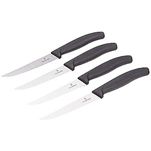 Victorinox Swiss Classic 4-Piece Steak Knife Set, 4-1/2-Inch Serrated Blades with Spear Tip