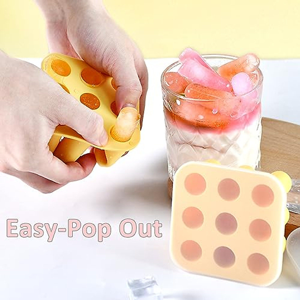 JEXFUN Silicone Baby Fruit Food Feeder Pacifier & Breastmilk Popsicle Freezer Molds, Baby Food Storage Containers Breast Milk Ice Cubes for Baby Teething & Infant Self Feeding, BPA Free (Pink)