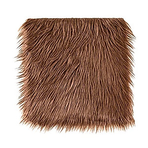 Qidkeo Faux Fur Fabric for Crafts, Gnomes, Animal Costumes, Cushions, Decorations Brown 10x10in