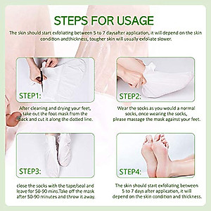 Foot Peel Mask 3 Pack,Remove Callus & Repair rough heals-Men Women (Cucumber)