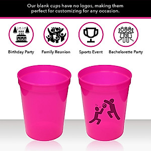 Rolling Sands 16 oz. Reusable Plastic Stadium Cups, 8 Pack, Made in USA, BPA-Free Dishwasher Safe Tumblers, Rainbow