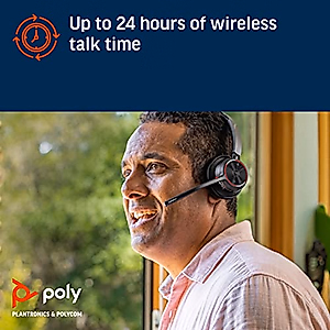 Poly - Voyager 4320 UC Wireless Headset + Charge Stand (Plantronics) - Headphones w/Mic - Connect to PC/Mac via USB-A Bluetooth Adapter, Cell Phone via Bluetooth-Works w/Teams (Certified), Zoom&More