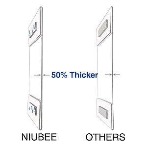 NIUBEE Acrylic Sign Holder 8.5x11 Inches Horizontal,Clear Plastic Wall Mount Sign Holder Poster Paper Holder with Free Double Sided Tape for Office, Home, Store, Restaurant-No Drilling(6 Pack)