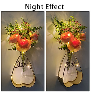 Fasjewly Artificial Flower Garland-16 Roses,7.2Ft Red Rose Vine Flowers Fake Flower Strings for Wedding,Garden Decor Home Party