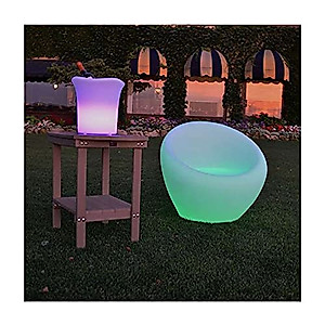 Ibiza: 26 Inch Color Changing LED Light Bucket Chair; Wireless, Waterproof and, Rechargeable Outdoor Chair for Patio, Pool or Bar