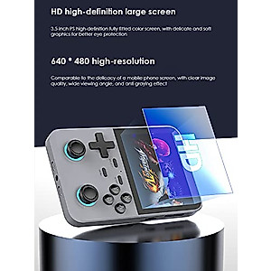 EQUITARE D007 Handheld Game Console Support Linux, Built in 10000+ Classic Games, 3.5 Inch IPS Screen Handheld Console with 3D Joystick, WiFi Retro Handheld Game Console Support TF Card(Silver)