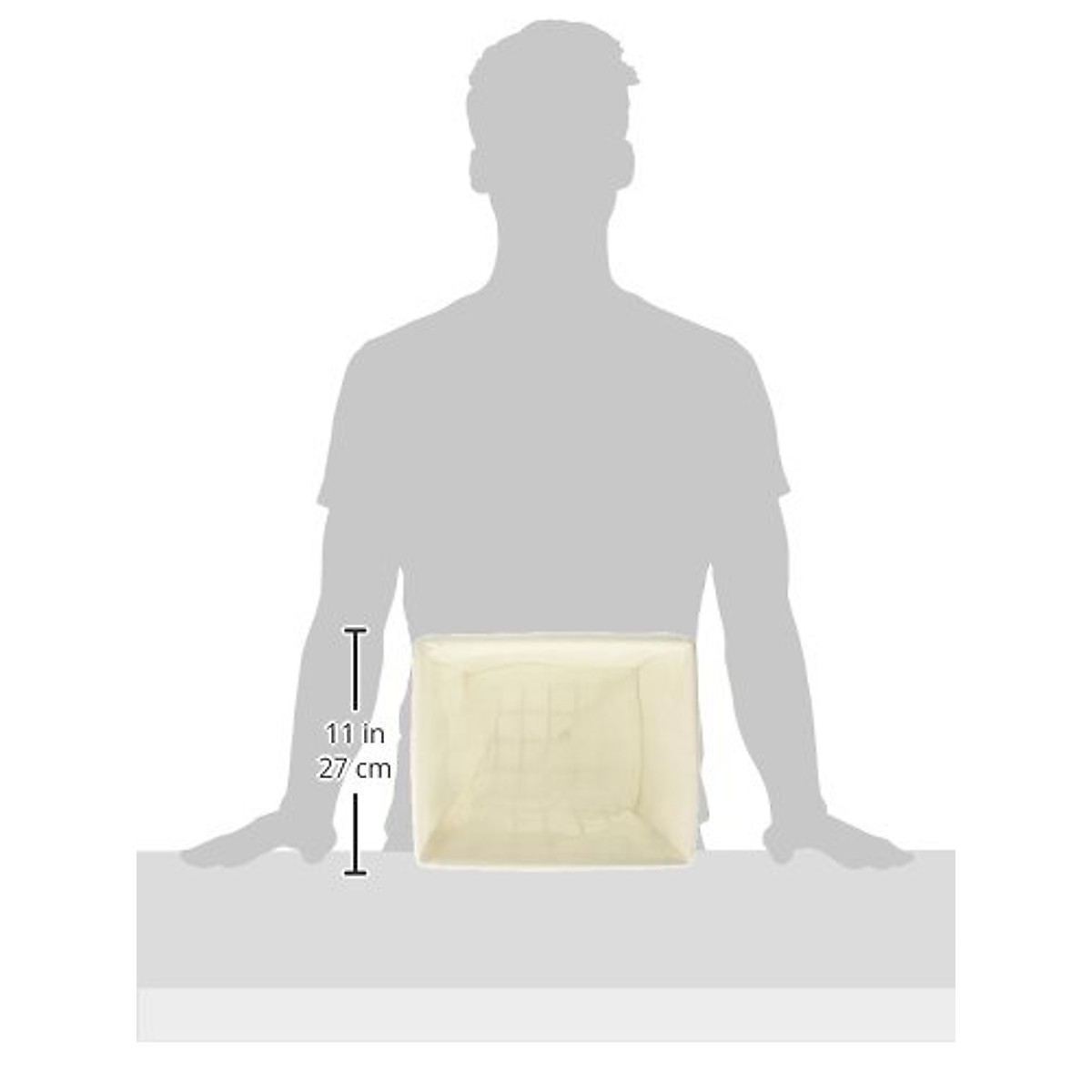 Cheung's 16S003 Lined Metal Wire Rectangular Storage, Black