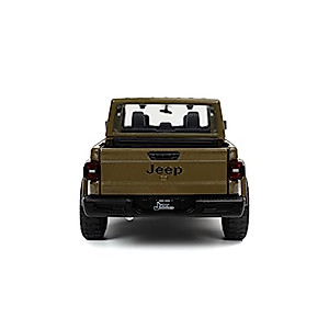 Just Trucks 1:24 2020 Jeep Gladiator Die-cast Car Brown with Tire Rack, Toys for Kids and Adults