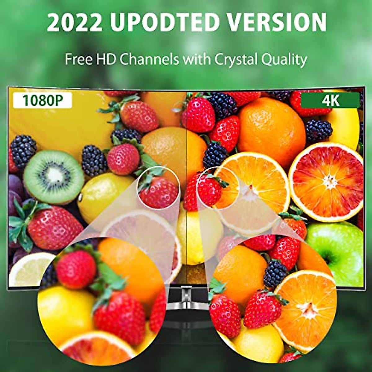 TV Antenna for Smart TV Powerful Best Amplifier Signal Booster up Support 4K 1080p Full HD Smart and Older Tvs 360° Signal Reception with 16.5ft Coaxial Cable