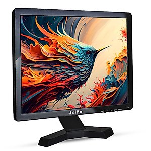 JaiHo 17 Inch PC Monitor TFT LCD Monitor - 1280 x 1024 Resolution 4:3 HDMI Monitor Color Display Screen with HDMI/VGA/BNC/AV/USB Earphone Input, Built-in Dual Speakers, Black